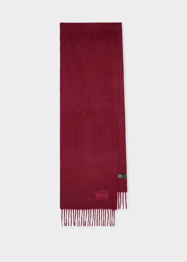 Paul Smith Cashmere Logo Scarf - Red