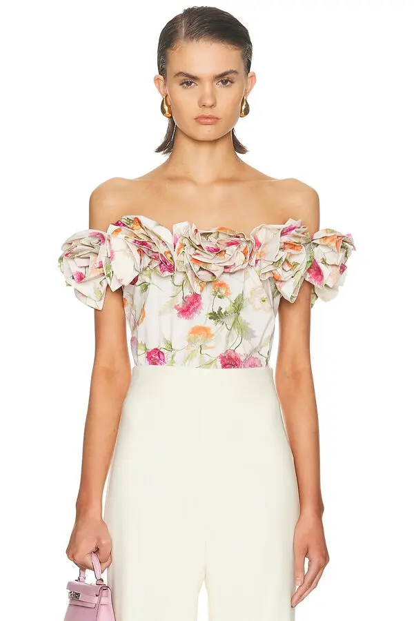 Carolina Herrera Off-the-shoulder Floral Top