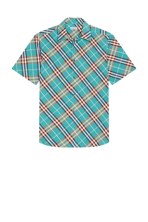 Burberry Robert Check Shirt In Blue - Atom Blue Check