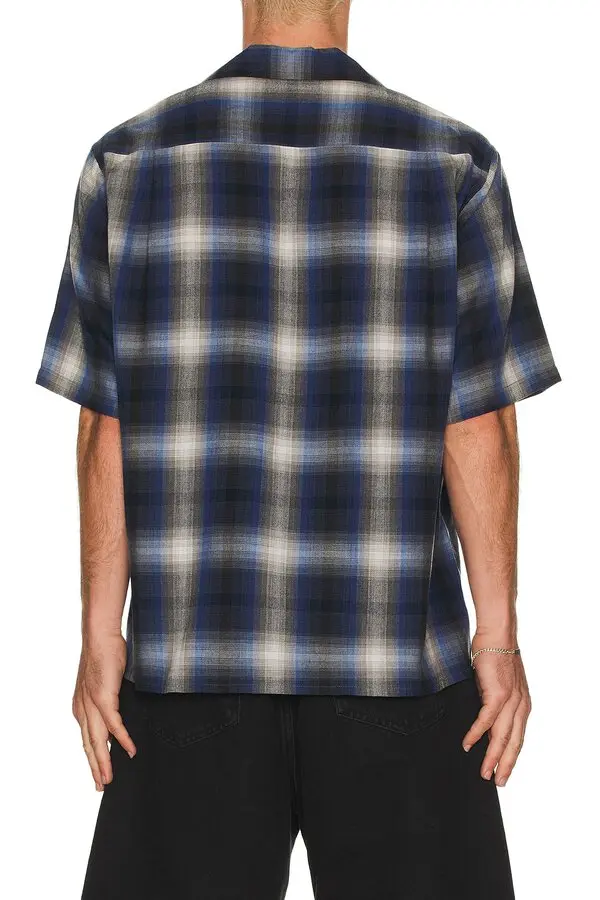 WACKO MARIA Ombre Check Open Collar Shirt