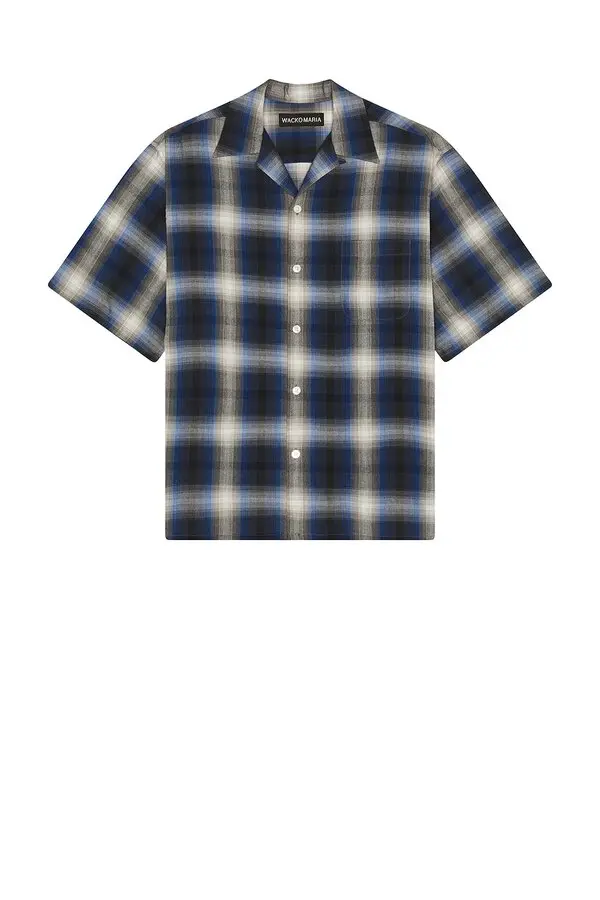 WACKO MARIA Ombre Check Open Collar Shirt