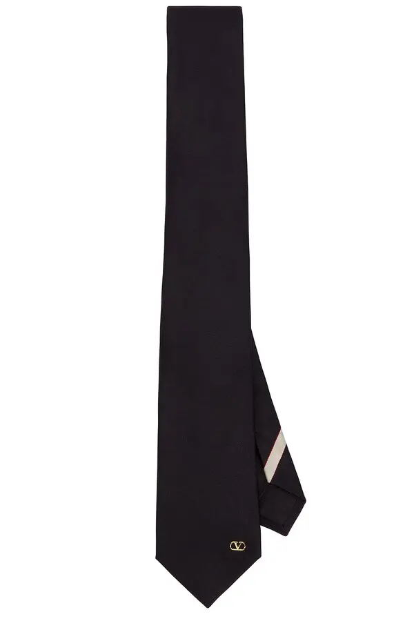Valentino Garavani V Logo Neck Tie - Nero & Oro
