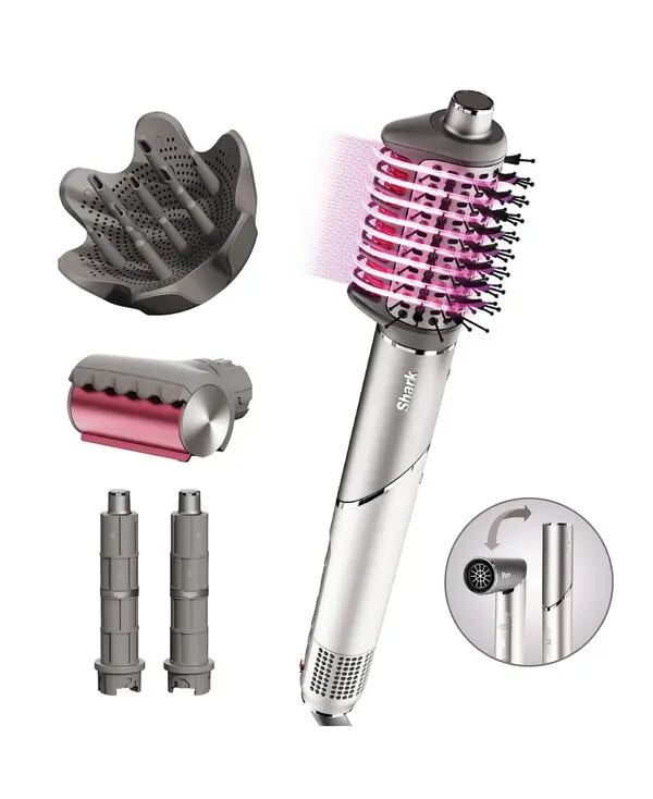 SHARK Flexfusion For Curly And Coily Hair Dryer System Set Hd642 - Metallic Mist