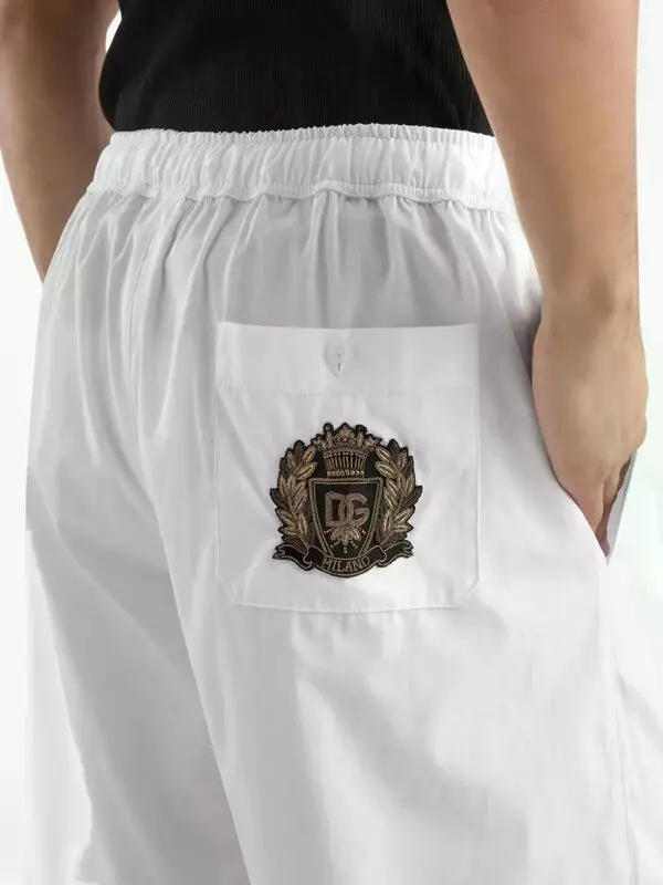 Dolce & Gabbana Logo Patch Cotton Shorts