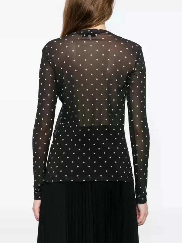 Maison Kitsuné Polka-dot Mesh Top