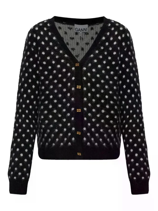 GANNI Polka Dot Cardigan