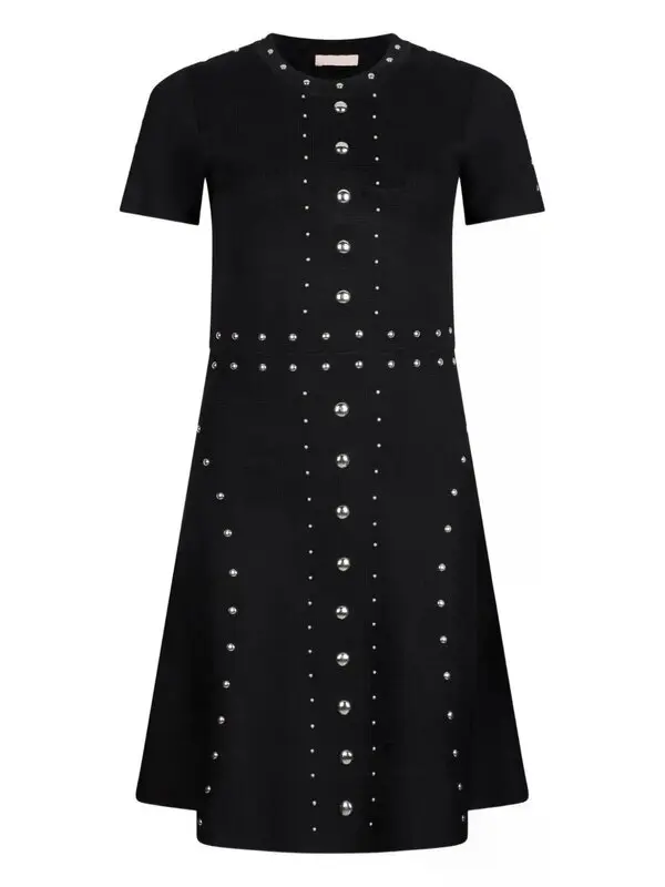 Liu Jo Embellished Knit Fit And Flare Dress - Black