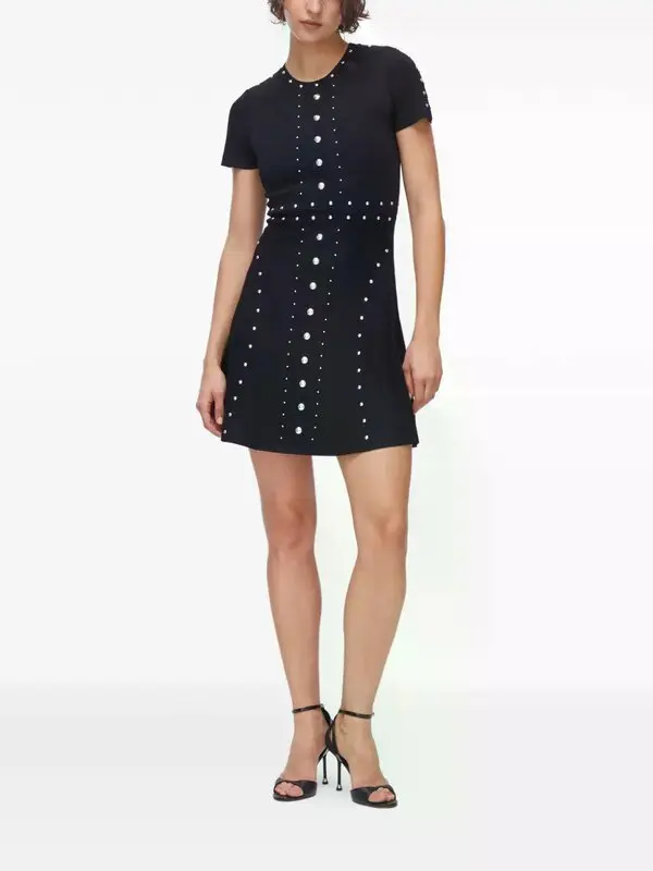 Liu Jo Embellished Knit Fit And Flare Dress - Black