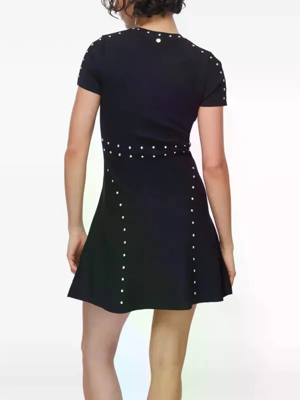 Liu Jo Embellished Knit Fit And Flare Dress - Black