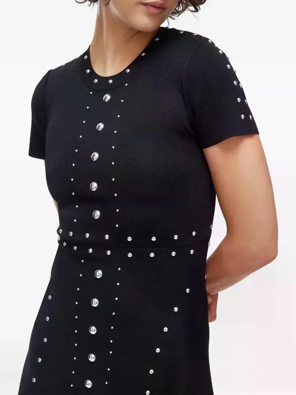 Liu Jo Embellished Knit Fit And Flare Dress - Black