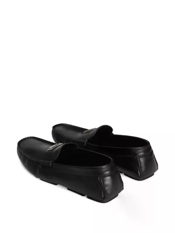 Dolce & Gabbana Logo-plaque Leather Loafers - Black