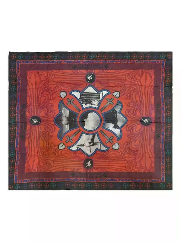 Chrome Hearts Cross-motif Silk Scarf - Red
