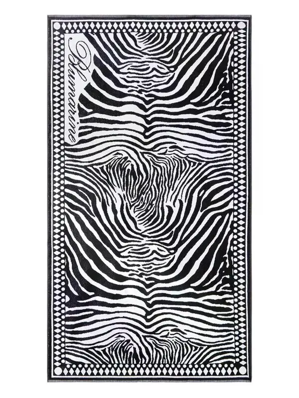 Blumarine Zebra-print Beach Towel - Black