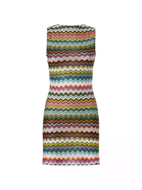 Missoni Lamé Viscose Zigzag Motif Short Cover-up - Blue