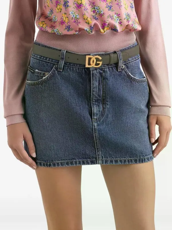 Dolce & Gabbana Logo Buckle Belt - Green