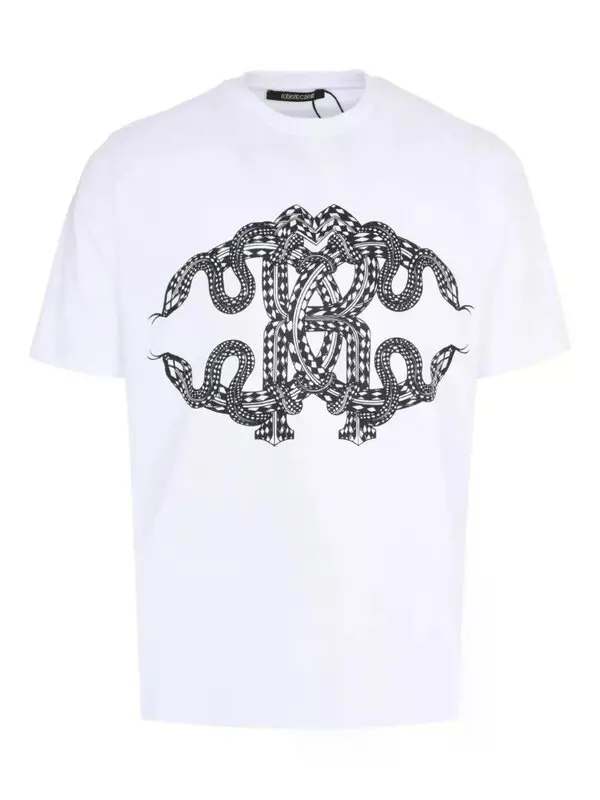 Roberto Cavalli Snake-print T-shirt - White