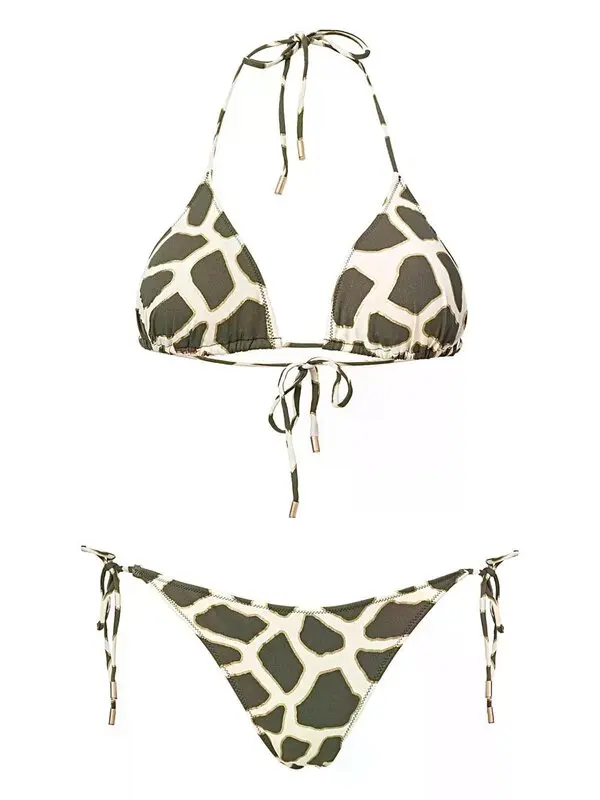 SOFIA ERHAN Printed Tie Bikini - Green