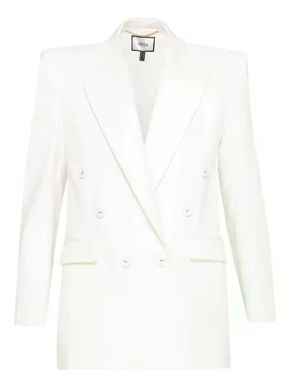 NISSA Double-breasted Blazer - White