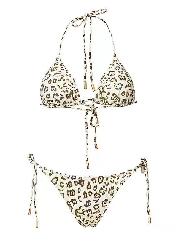 SOFIA ERHAN Animal-print Tie Bikini - Neutrals