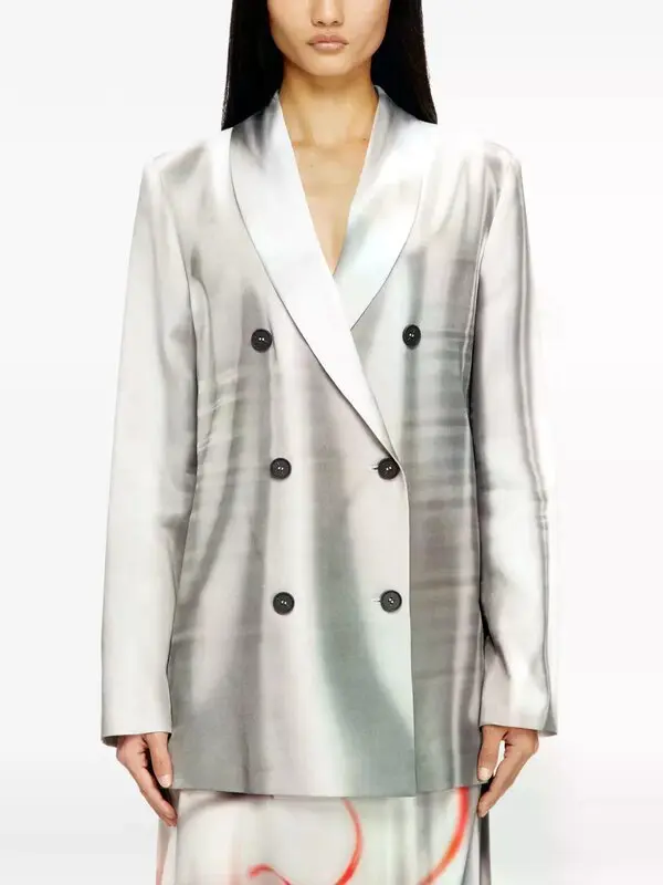 DIESEL® G-avina Shawl Collar Double-breasted Jacket - Grey