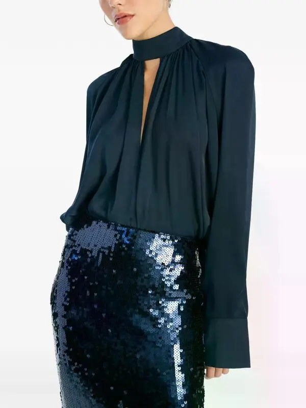 ROTATE BY BIRGER CHRISTENSEN Bow Blouse - Blue