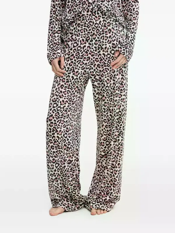 Guess Sasha Leopard-print Piped Pajamas