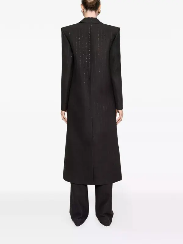 NISSA Sequin-embellished Tailored Coat - Black