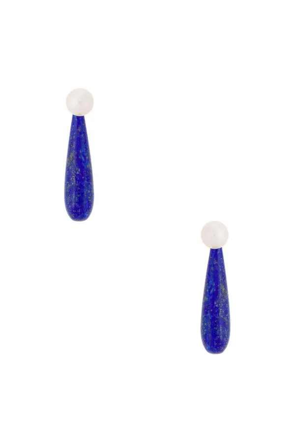 SOPHIE BUHAI Small Angelyne Earrings - Lapis  Freshwater Pearls  & Sterling Sil