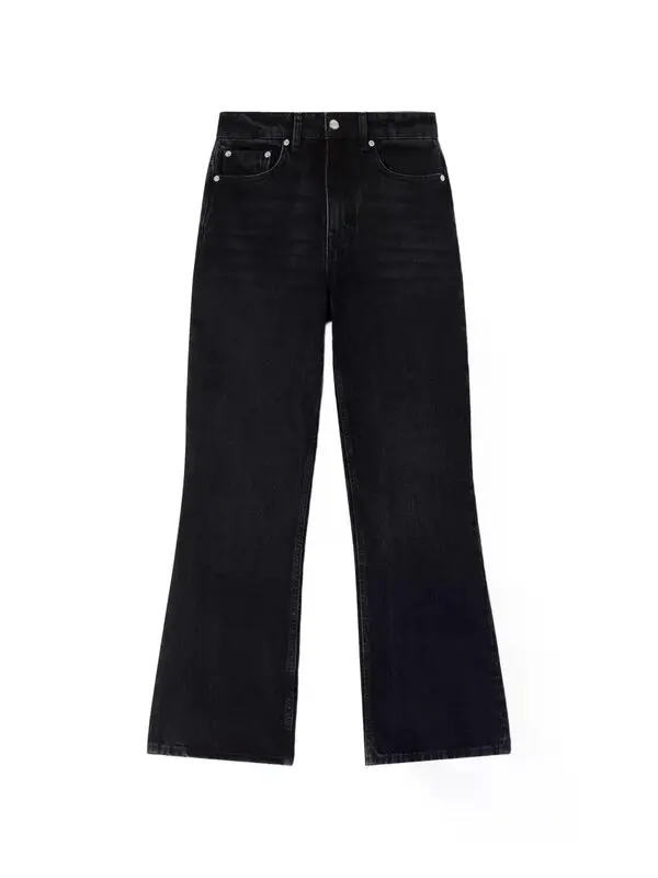 GANNI Betzy Cropped Flared Jeans - Black