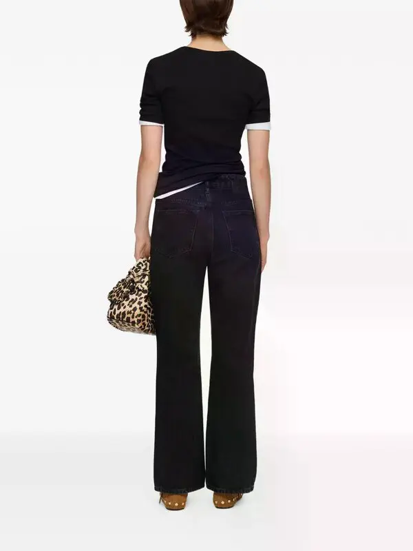 GANNI Betzy Cropped Jeans In Rigid Denim - Black