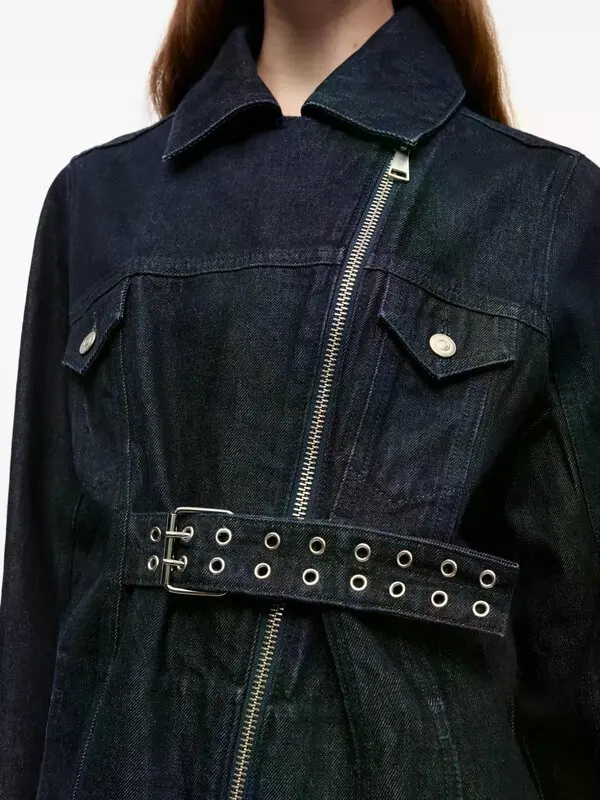 GANNI Belted Zip Jacket - Blue