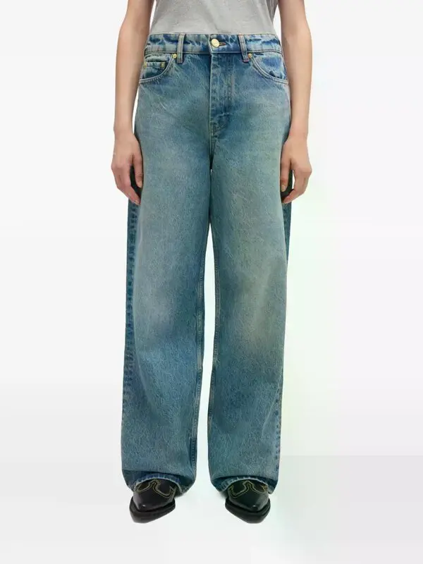 GANNI Logo-patch Jeans - Blue