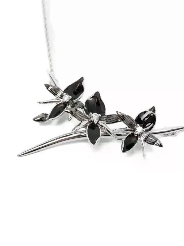 SHAUN LEANE Orchid Flower Diamond Necklace