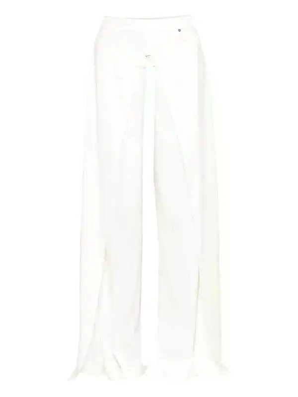 NISSA Layered Wide-leg Trousers - White