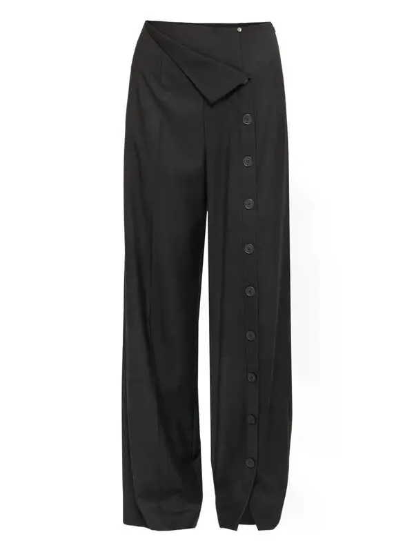 NISSA Button-detailed Wide Leg Trousers