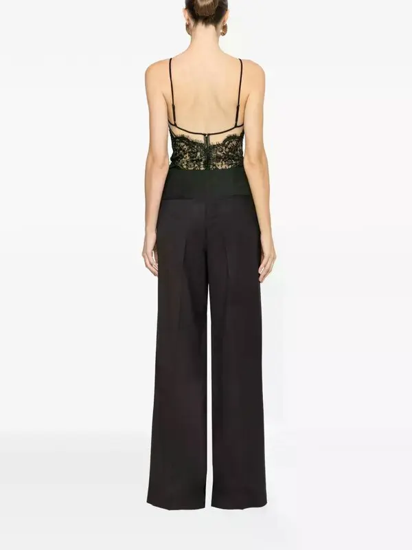 NISSA Button-detailed Wide Leg Trousers