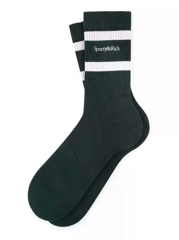 SPORTY & RICH Striped Socks - Green