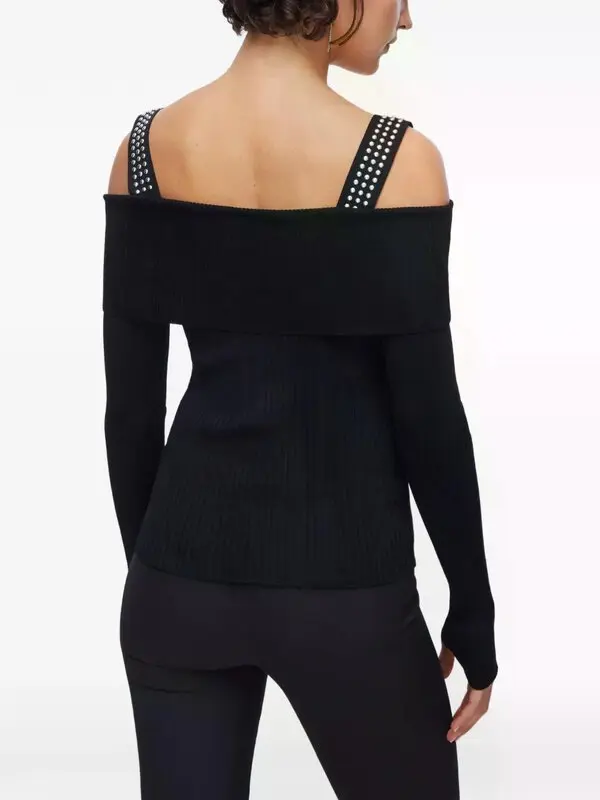 Liu Jo Studded Off-the-shoulder Sweater