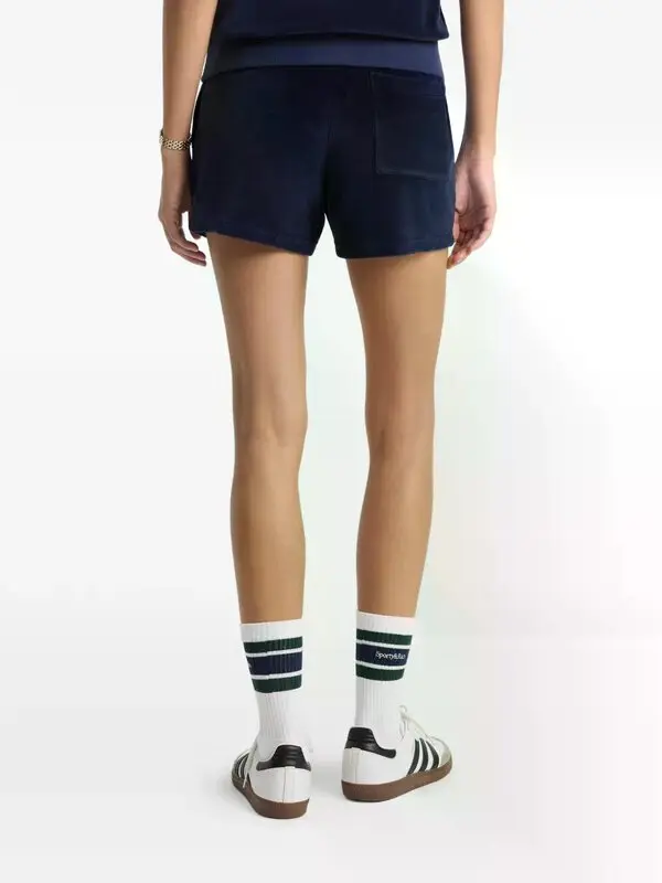 SPORTY & RICH Logo-embroidered Shorts - Blue
