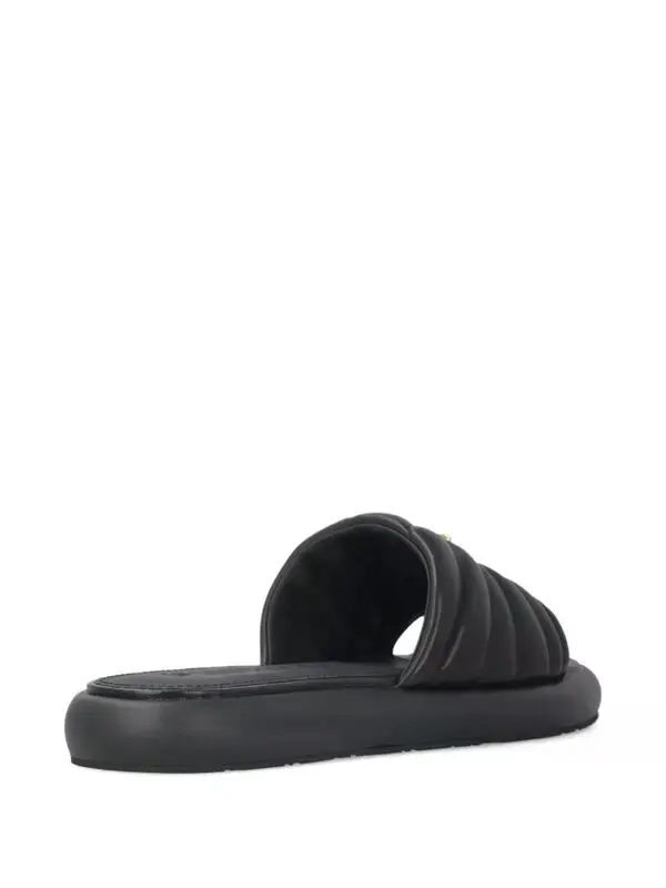 Pinko Fiona Leather Slip-on Sandals - Black