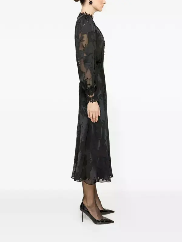 NISSA Lace-trim Midi Dress