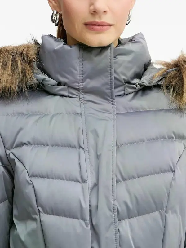 Guess Faux-fur Hooded Belted Coat