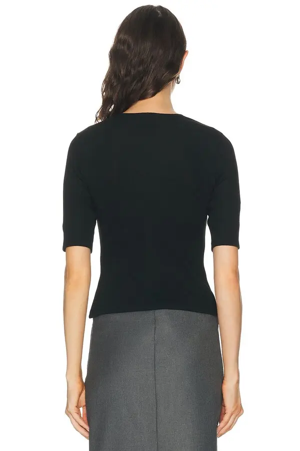 LESET Lauren Mid Sleeve Tee - Black