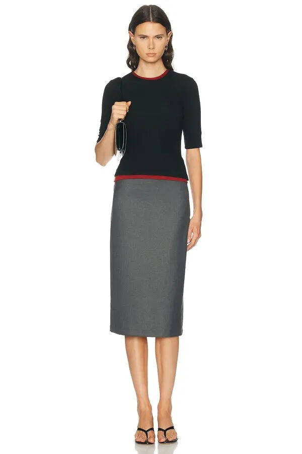LESET Lauren Mid Sleeve Tee - Black