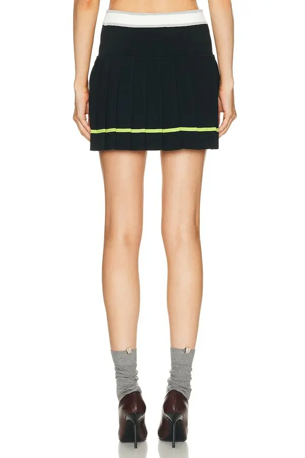 Casablanca Striped Pleated Skirt - Black