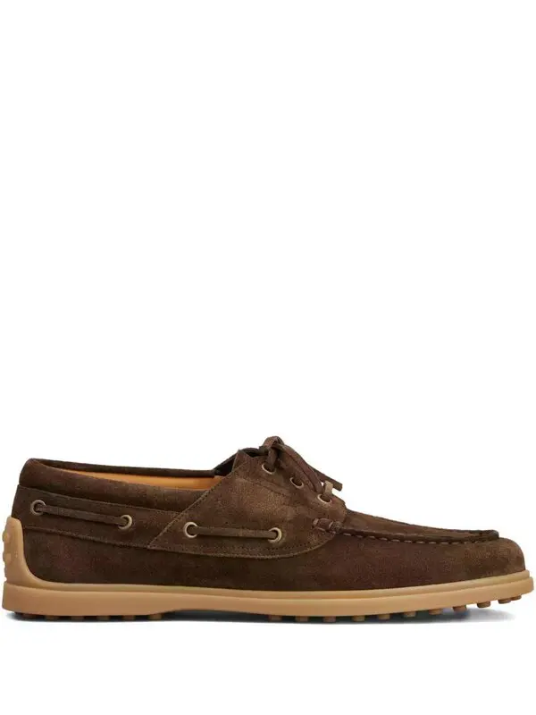TOD'S Laced Boat Shoes - Brown