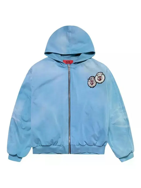424 Crest Patch Zip-up Hoodie