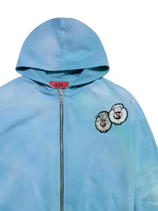 424 Crest Patch Zip-up Hoodie