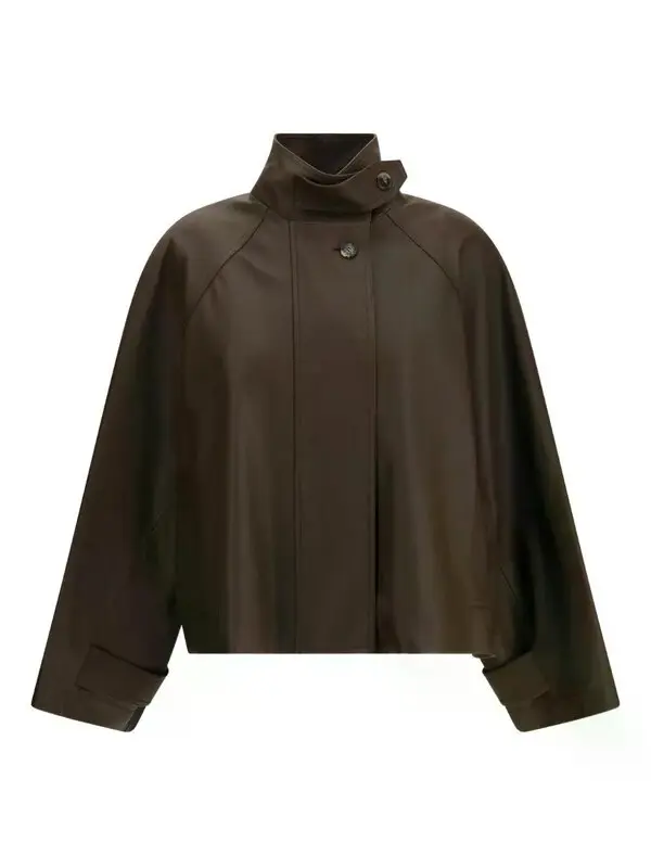 Loewe Leather Short Parka - Brown