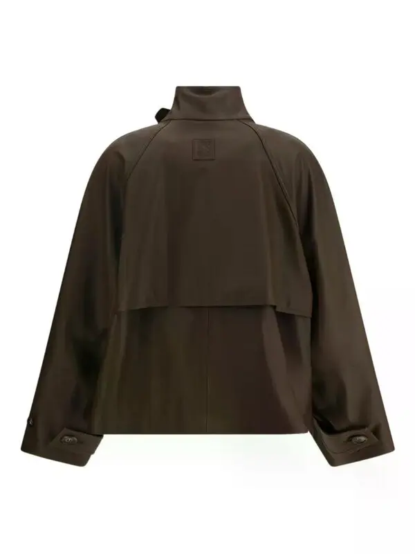 Loewe Leather Short Parka - Brown